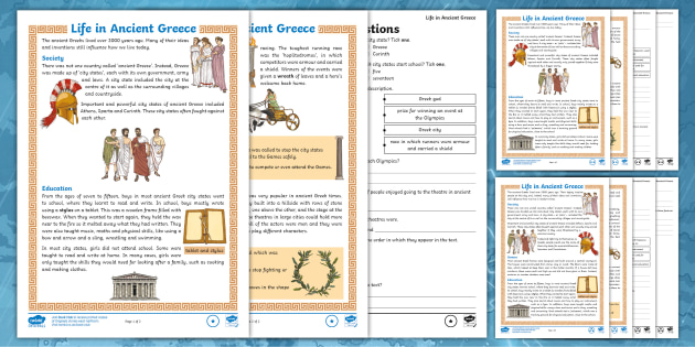 Ancient Greece Reading Comprehension | Twinkl Originals